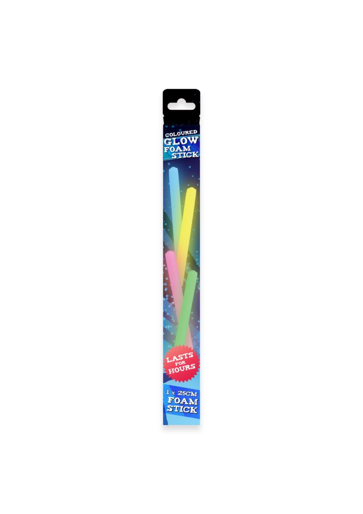 Foam Glow Stick (25cm) 4 Assorted Colours GLOW FOAM STICK 25CM 4 ASTD ...